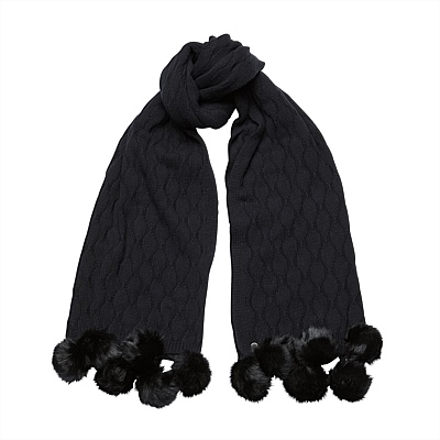 Black BELONG POMPOM SCARF - Accessories | Mimco