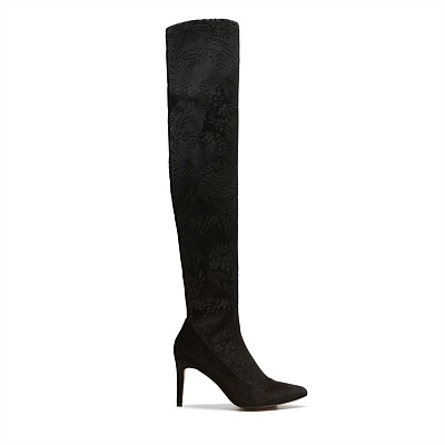 Black RETOUCH OVER THE KNEE BOOT - Shoes | Mimco
