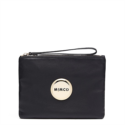 Matte Black Gold LOVELY MEDIUM POUCH - Sale | Mimco
