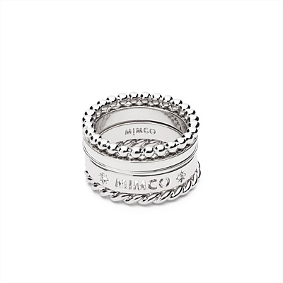 Silver STELLAR RING STACK - Rings | Mimco