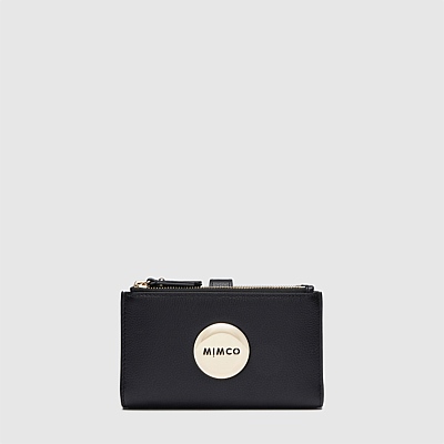 Black Gold Mim Duo Large Wallet - Wallets | Mimco
