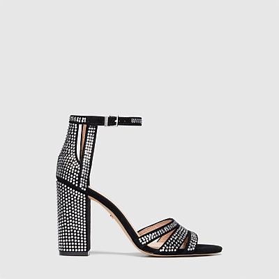 Black Opulent Heeled Sandals - Shoes | Mimco