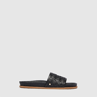 Black Diversa Slides - Sandals | Mimco