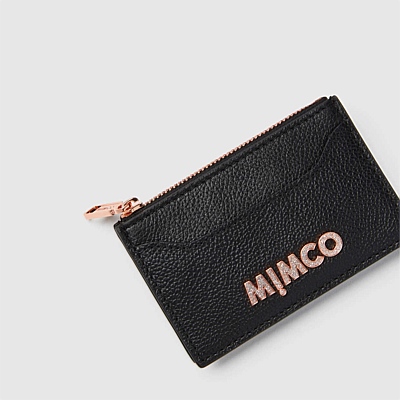 Black Rose Gold Shine Card Wallet - Card Holders | Mimco