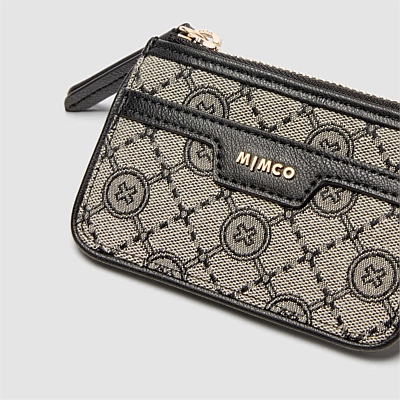 Black Light Gold Mim-Gram Credit Card Holder - Card Holders | Mimco