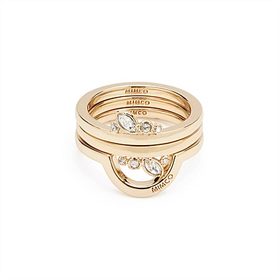 Gold MEDLEY RING STACK - Rings | Mimco