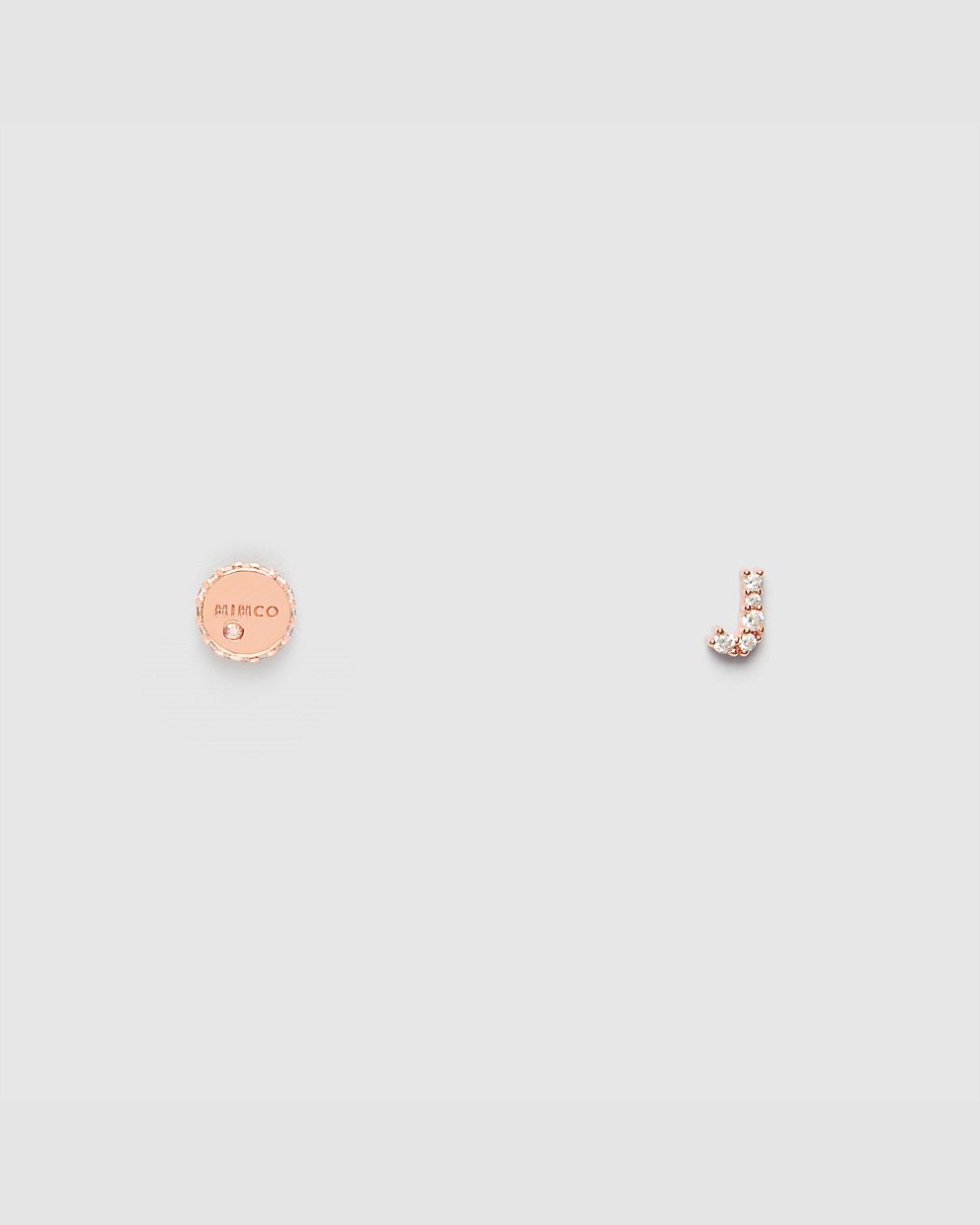Rose Gold TYPIFY STUD J EARRINGS - Stud Earrings | Mimco