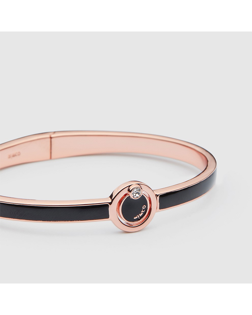 Black Rose Gold twirl enamel bangle - Bracelets & Bangles | Mimco