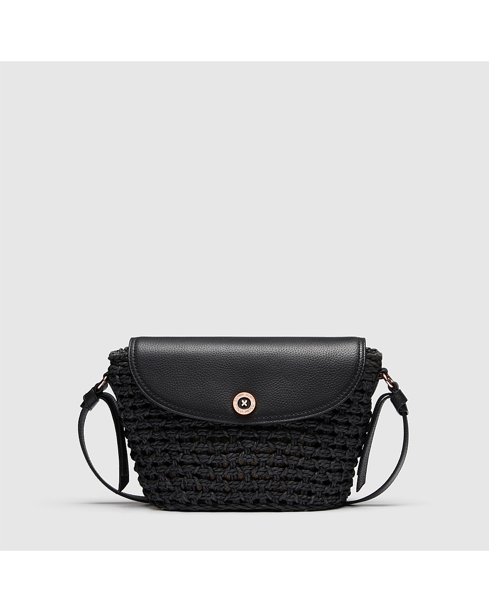 Black Rose Gold intwine cross body bag - Crossbody Bags | Mimco