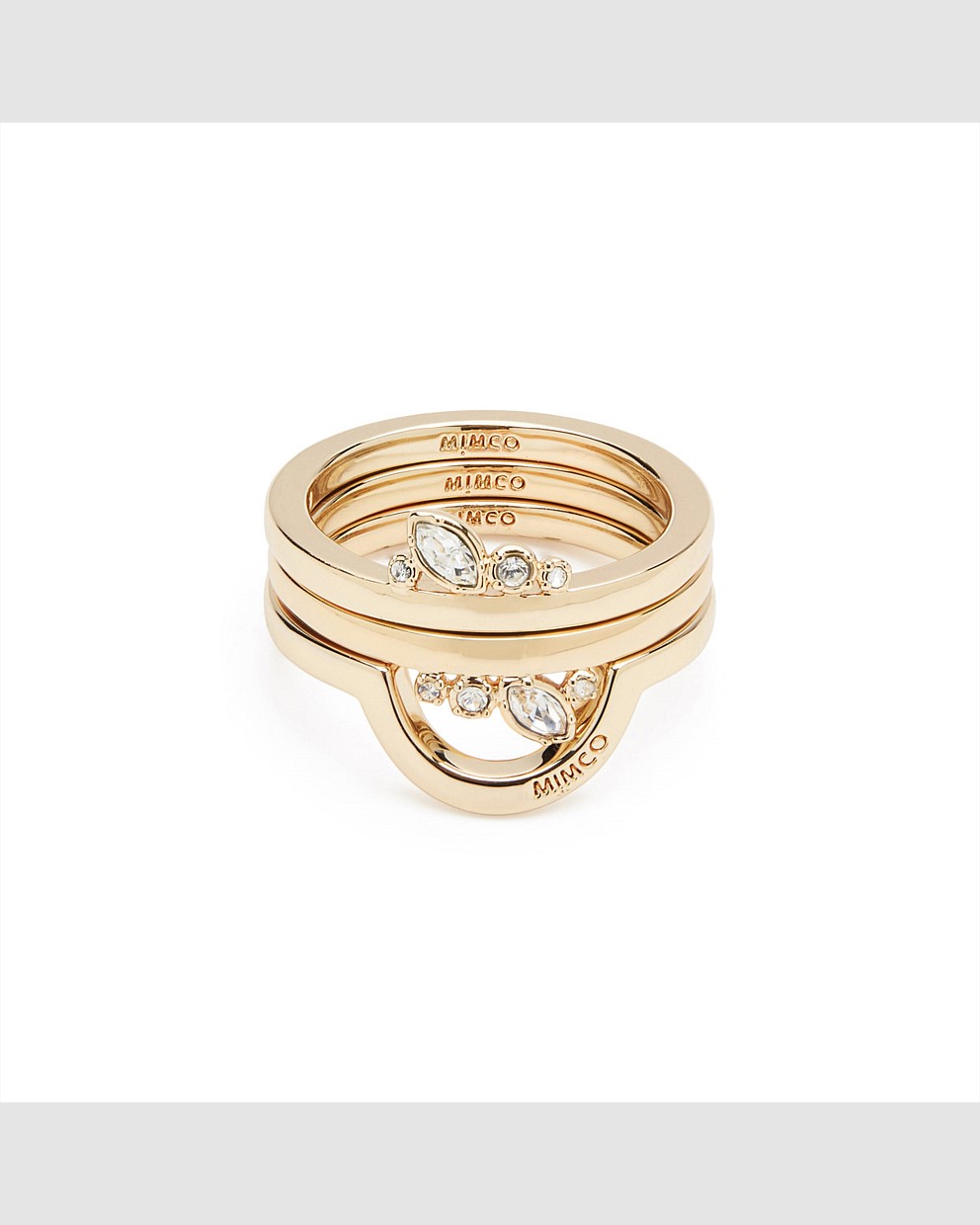 Gold MEDLEY RING STACK - Rings | Mimco