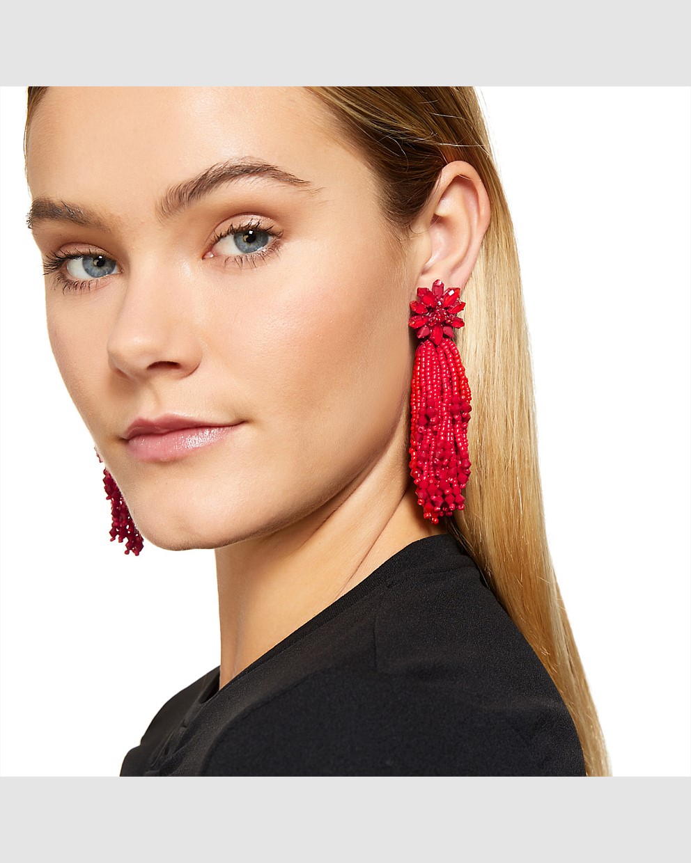 Lipstick Red Instinct Drop Earrings - Drop Earrings | Mimco