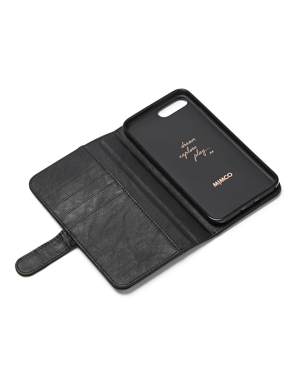 Black Rose Gold Bliss Flip Case for iPhone 6p-7p-8p - Phone Cases | Mimco