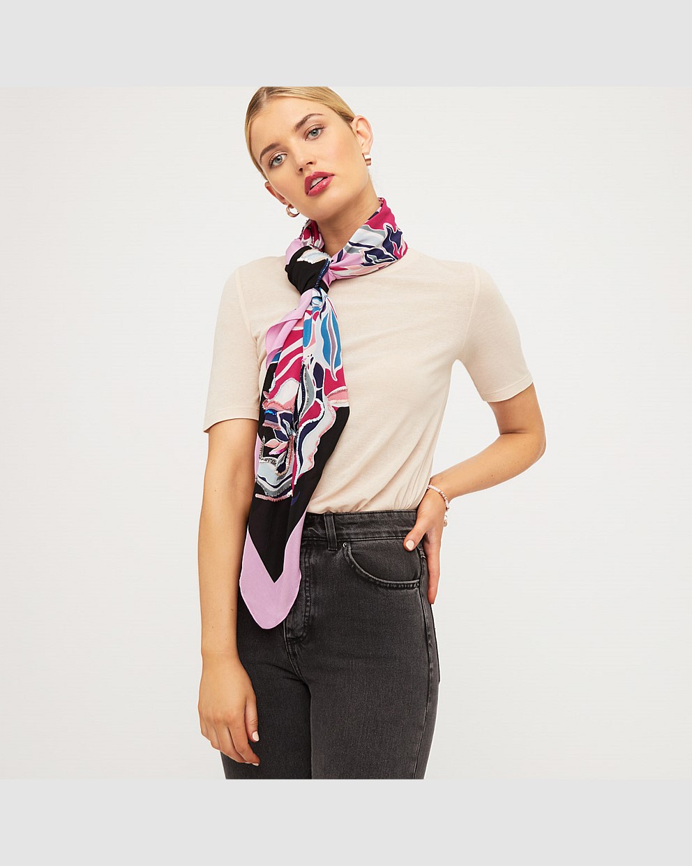 Magenta Pink INFINITY JEWEL SCARF - Scarves | Mimco