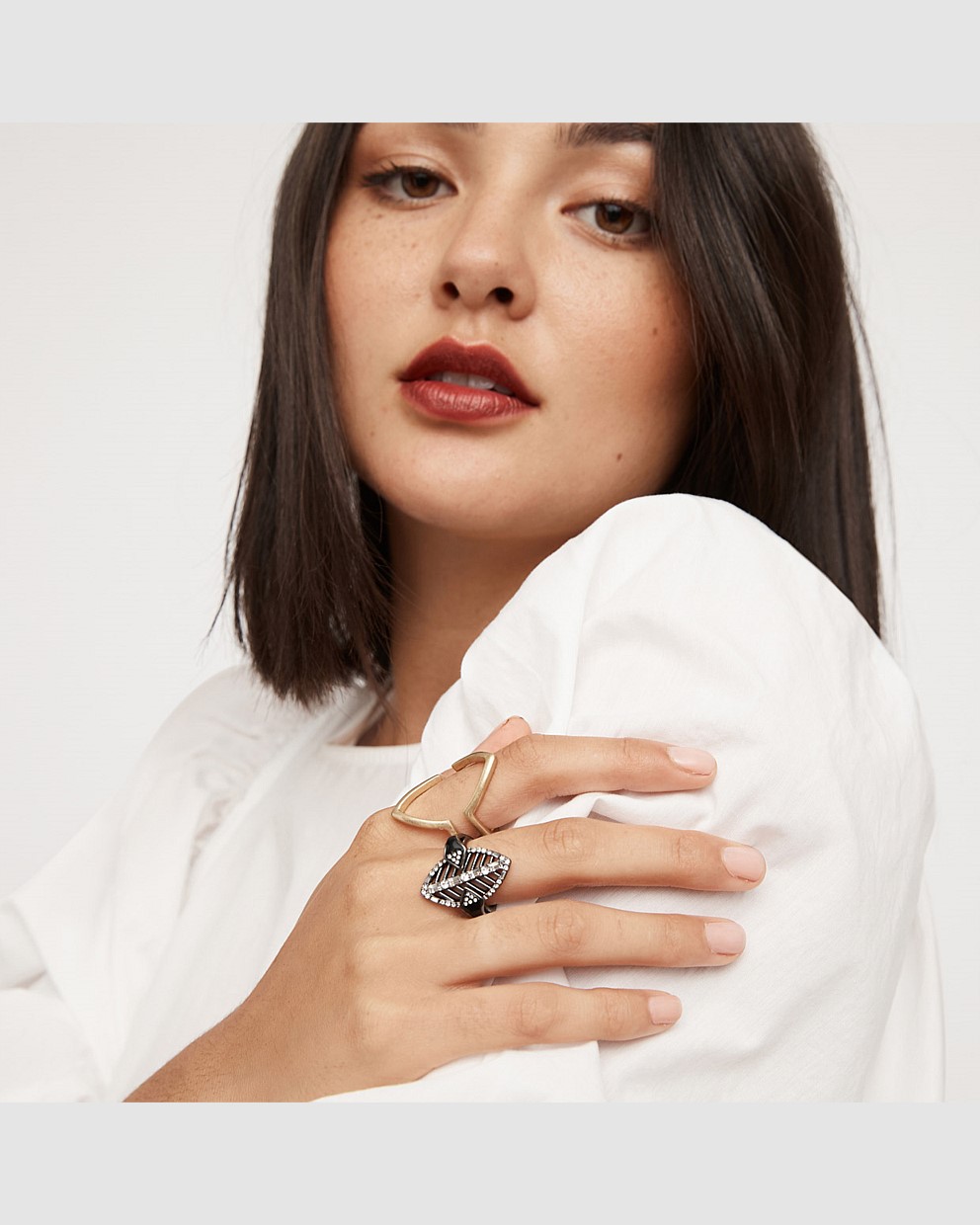 Black WILLOW RING DUO - Rings | Mimco