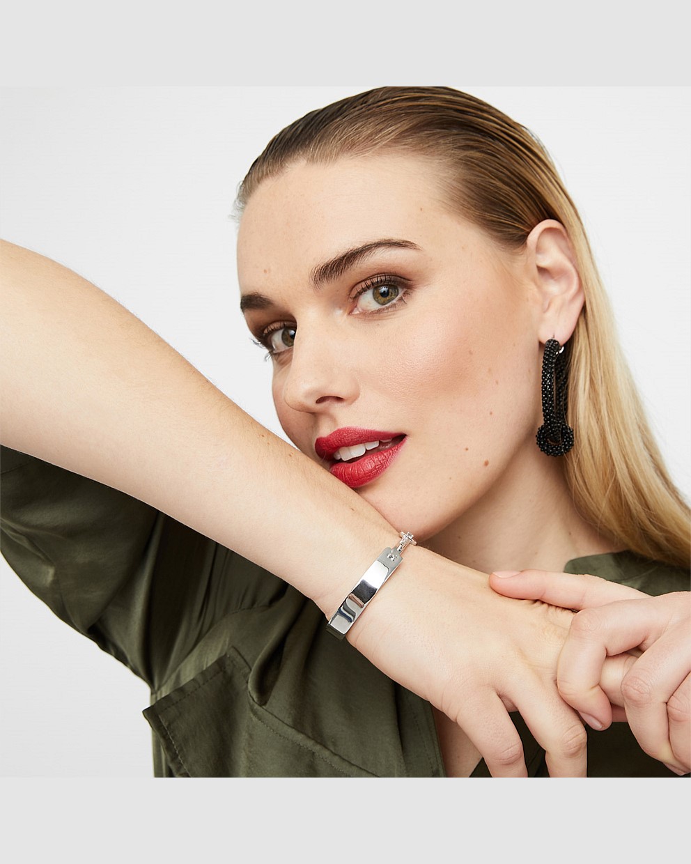 Silver Static Hinged Small Bangle - Bracelets & Bangles | Mimco