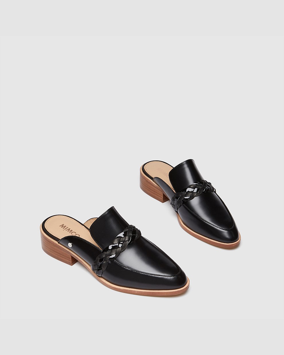 Black GOSSAMER LOAFER MULE SLIDES - Shoes | Mimco