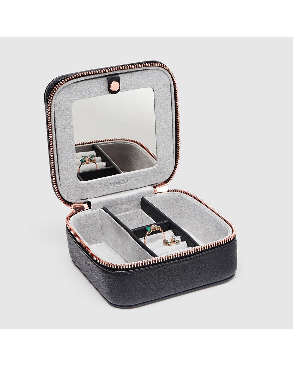 Black Rose Gold Classico Jewellery Cube Case - Jewellery | Mimco