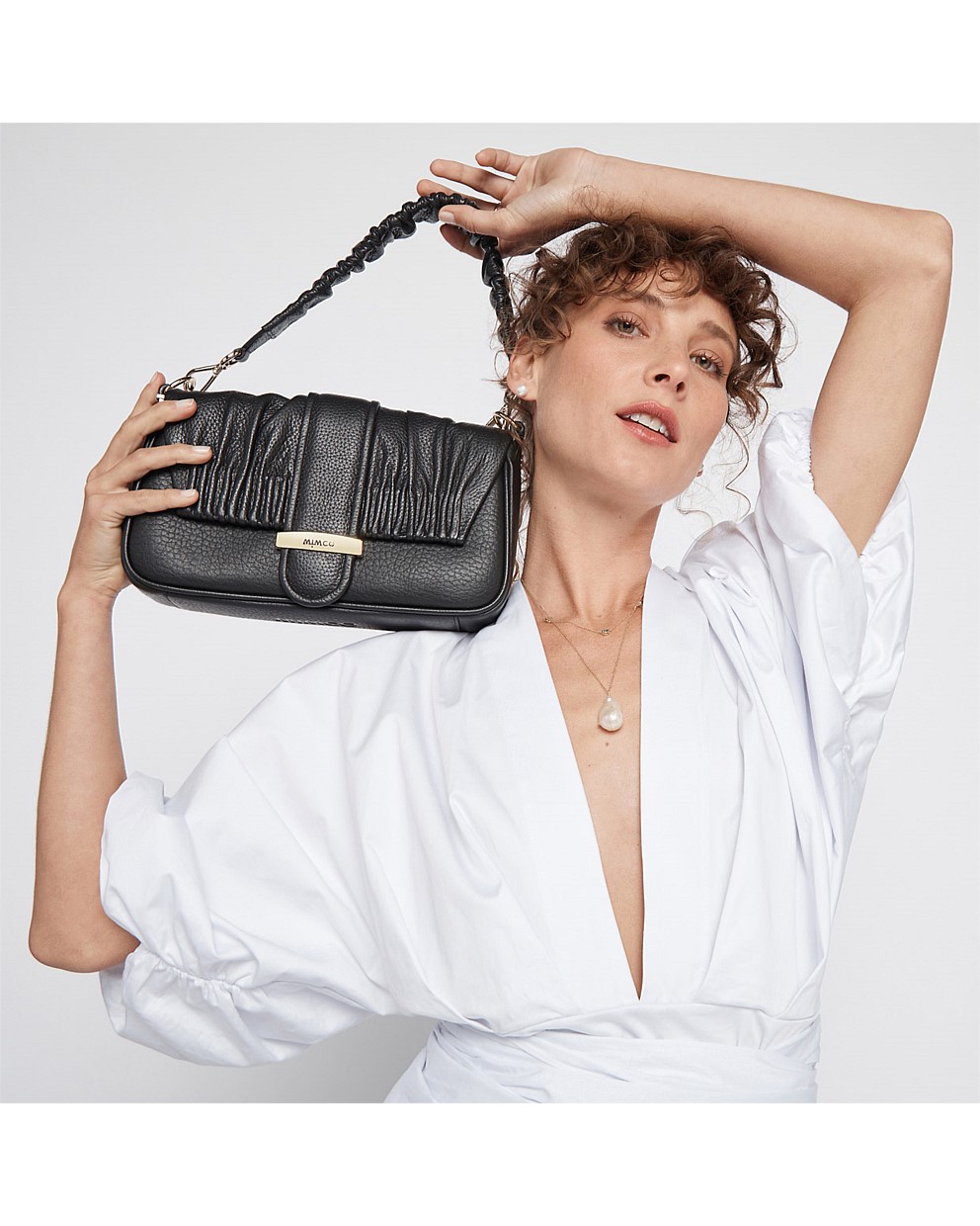 Black Light Gold Drama Large Shoulder Bag - Bags | Mimco