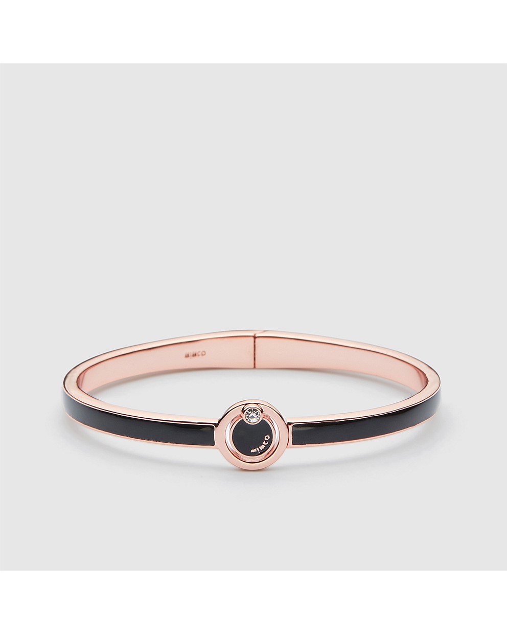 Black Rose Gold twirl enamel bangle - Bracelets & Bangles | Mimco