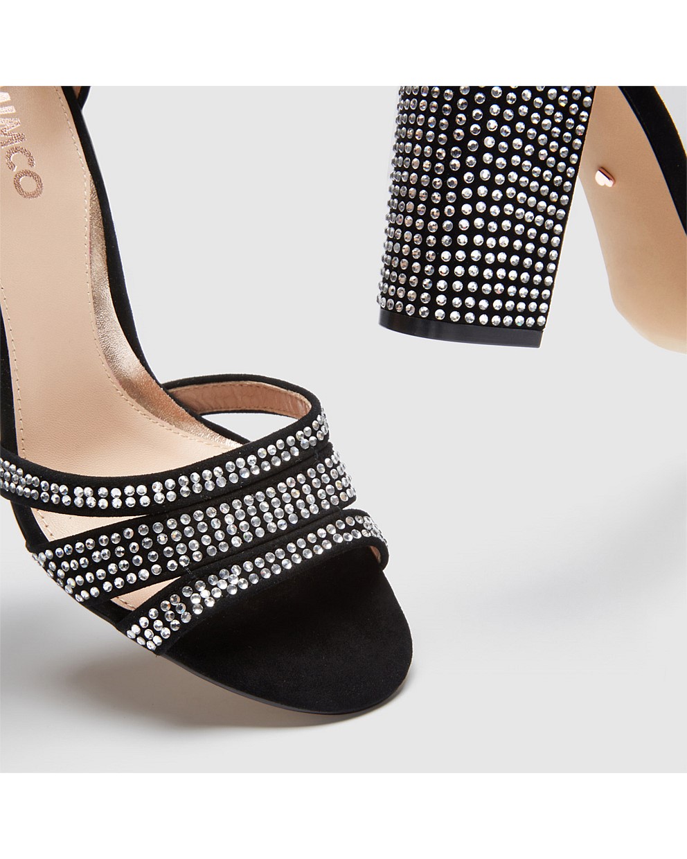 Black Opulent Heeled Sandals - Shoes | Mimco