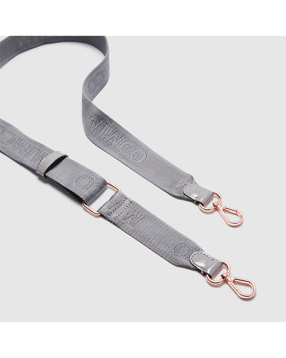 Mushroom Grey Link Webbing Strap - Bag Straps | Mimco