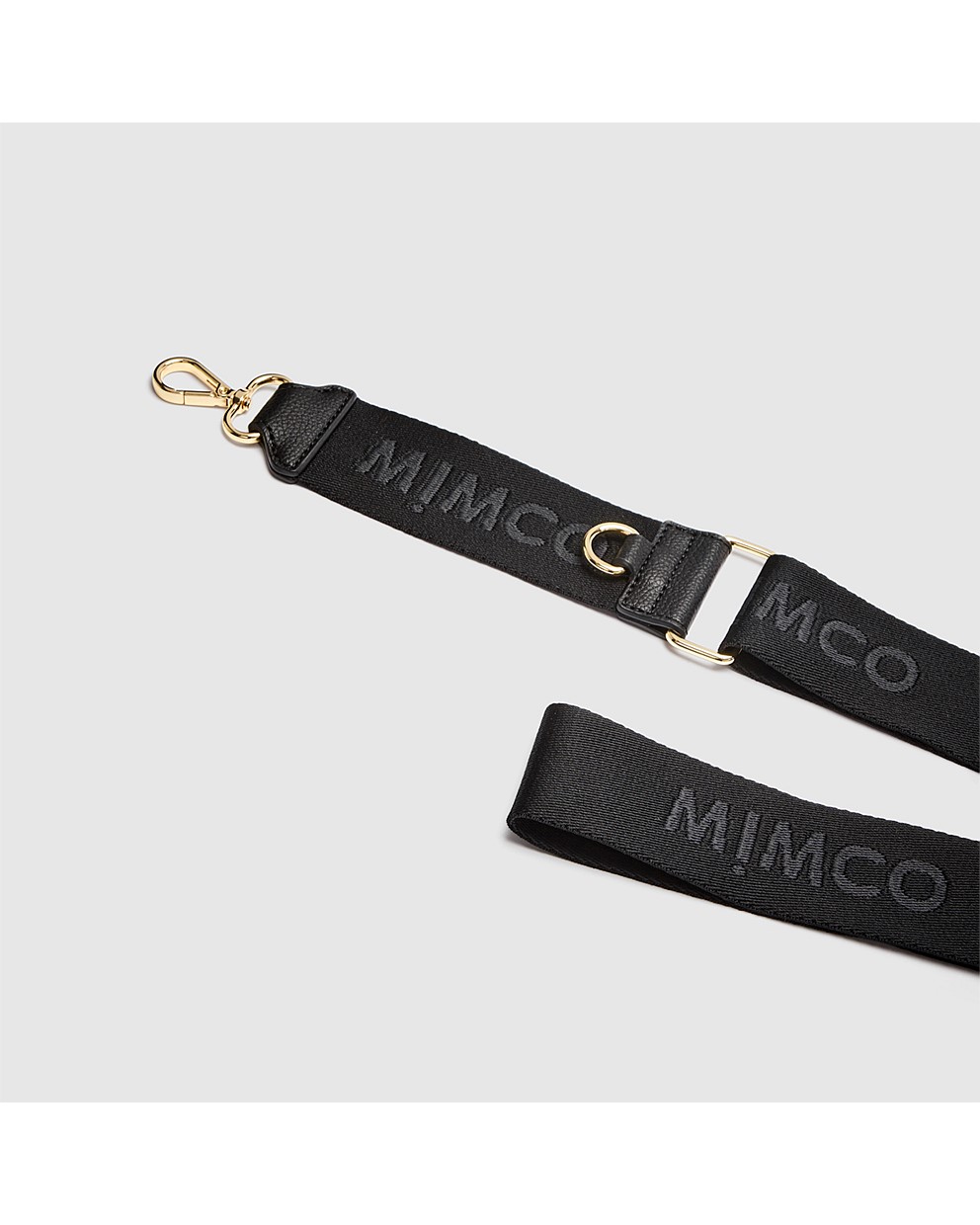 Black Light Gold Wide Webbing Bag Strap - Bag Straps | Mimco