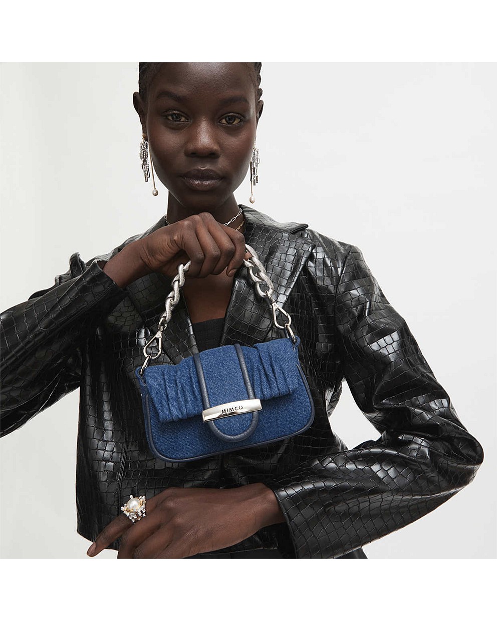 Denim Drama Mini Shoulder Bag - Clutch & Evening Bags | Mimco