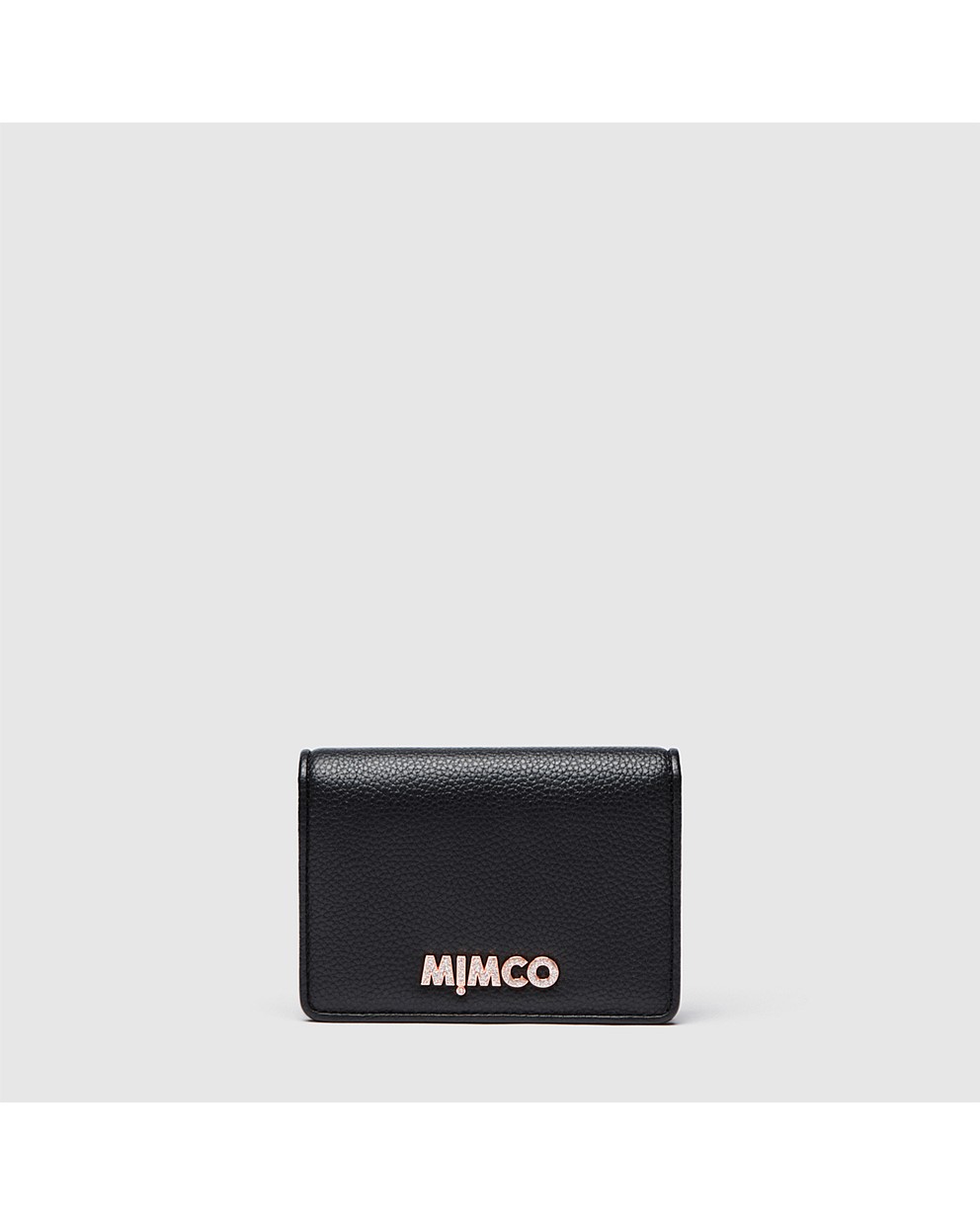 Black Rose Gold Shine Medium Wallet - Wallets | Mimco
