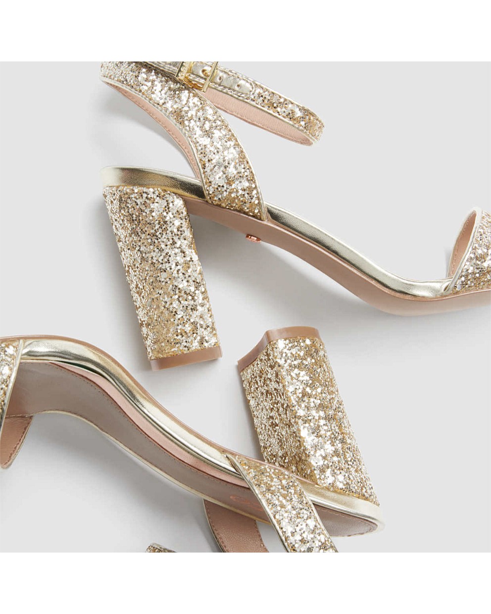 Light Gold Aglow Heeled Sandals - Shoes | Mimco