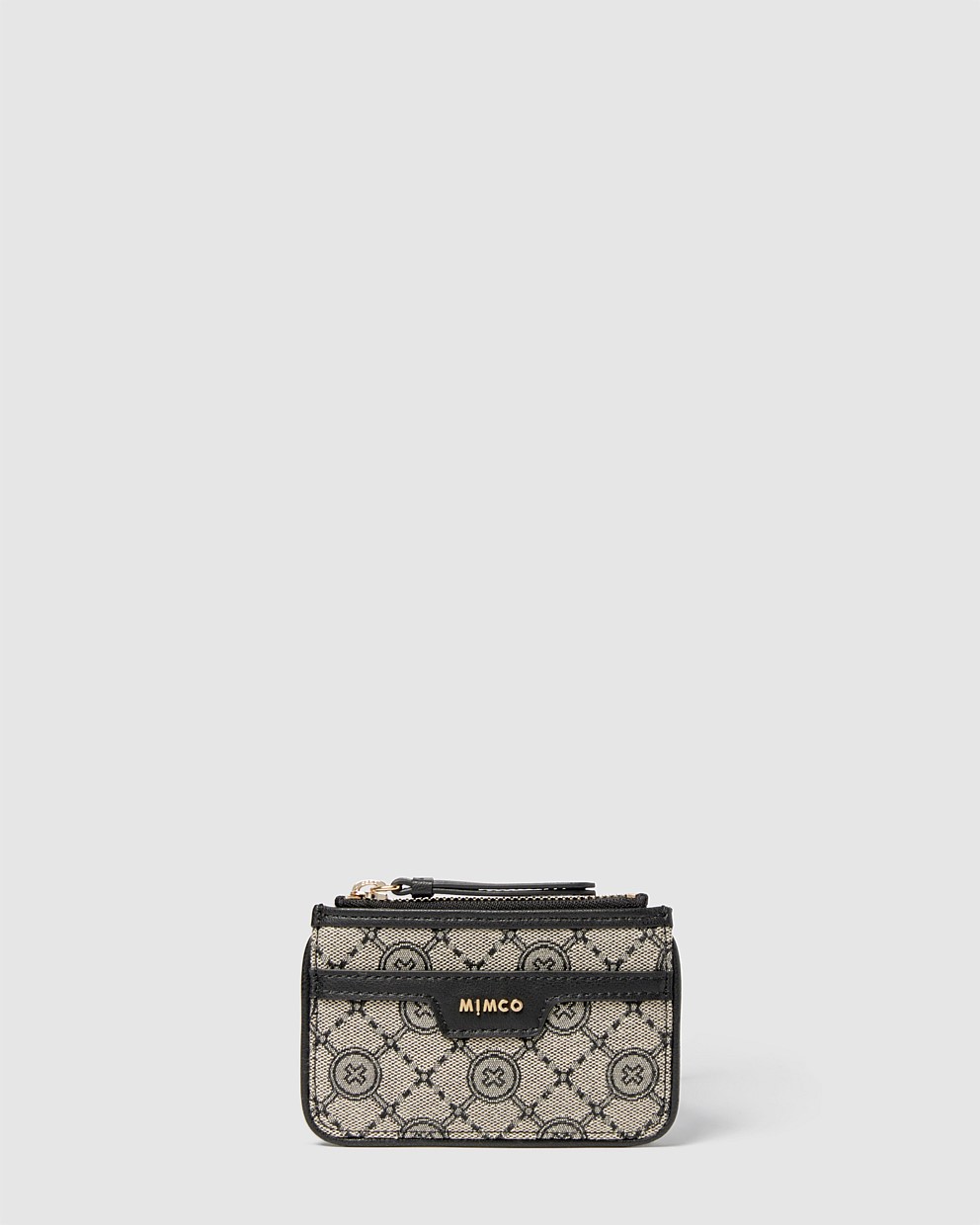 Black Light Gold Mim-Gram Credit Card Holder - Card Holders | Mimco