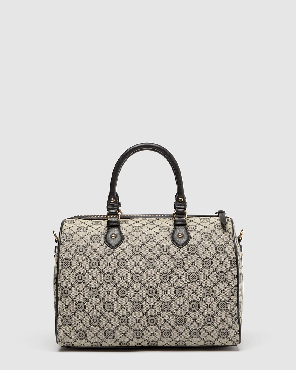 Black Light Gold Mim-Gram Bowler Bag - Crossbody Bags | Mimco