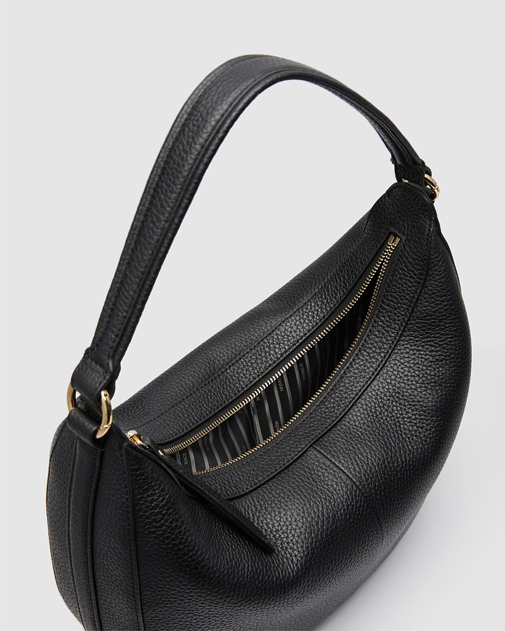 Black Light Gold Luna Crescent Bag - Bags | Mimco