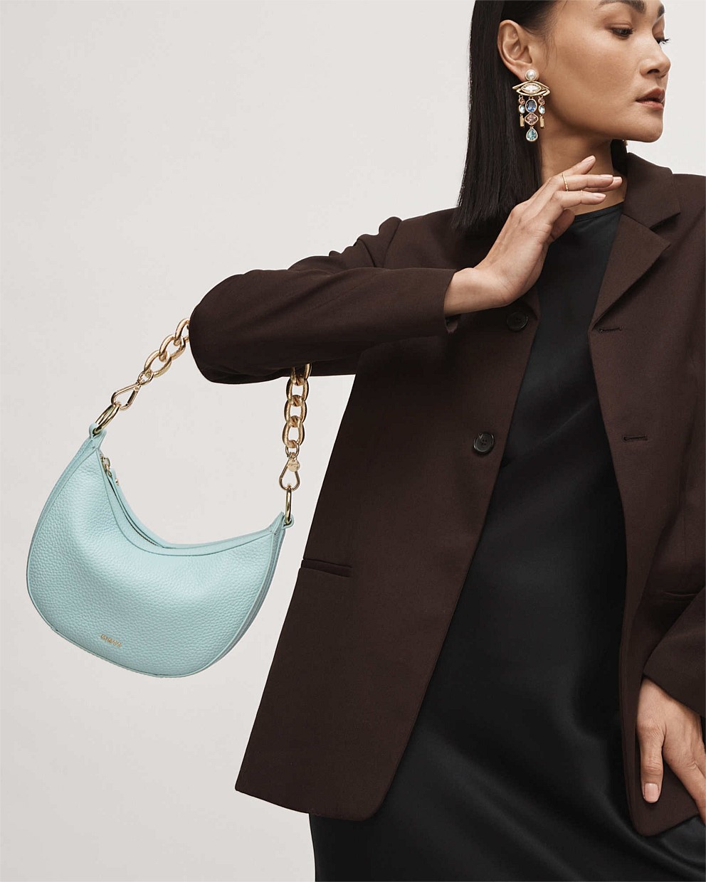 Turquoise Luna Mini Crescent Bag - Bags | Mimco