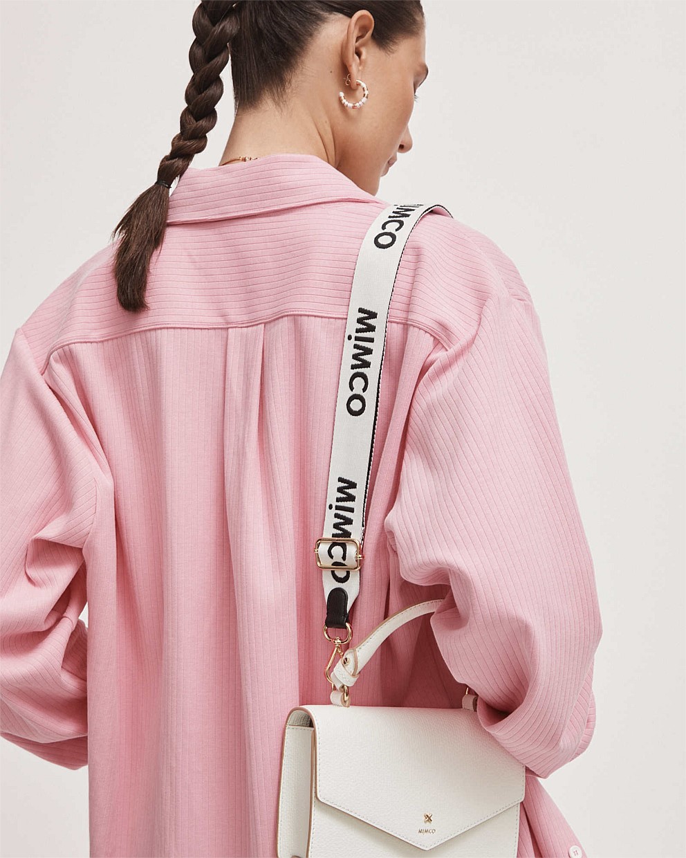 White Black Webbing Bag Strap - Bag Straps | Mimco