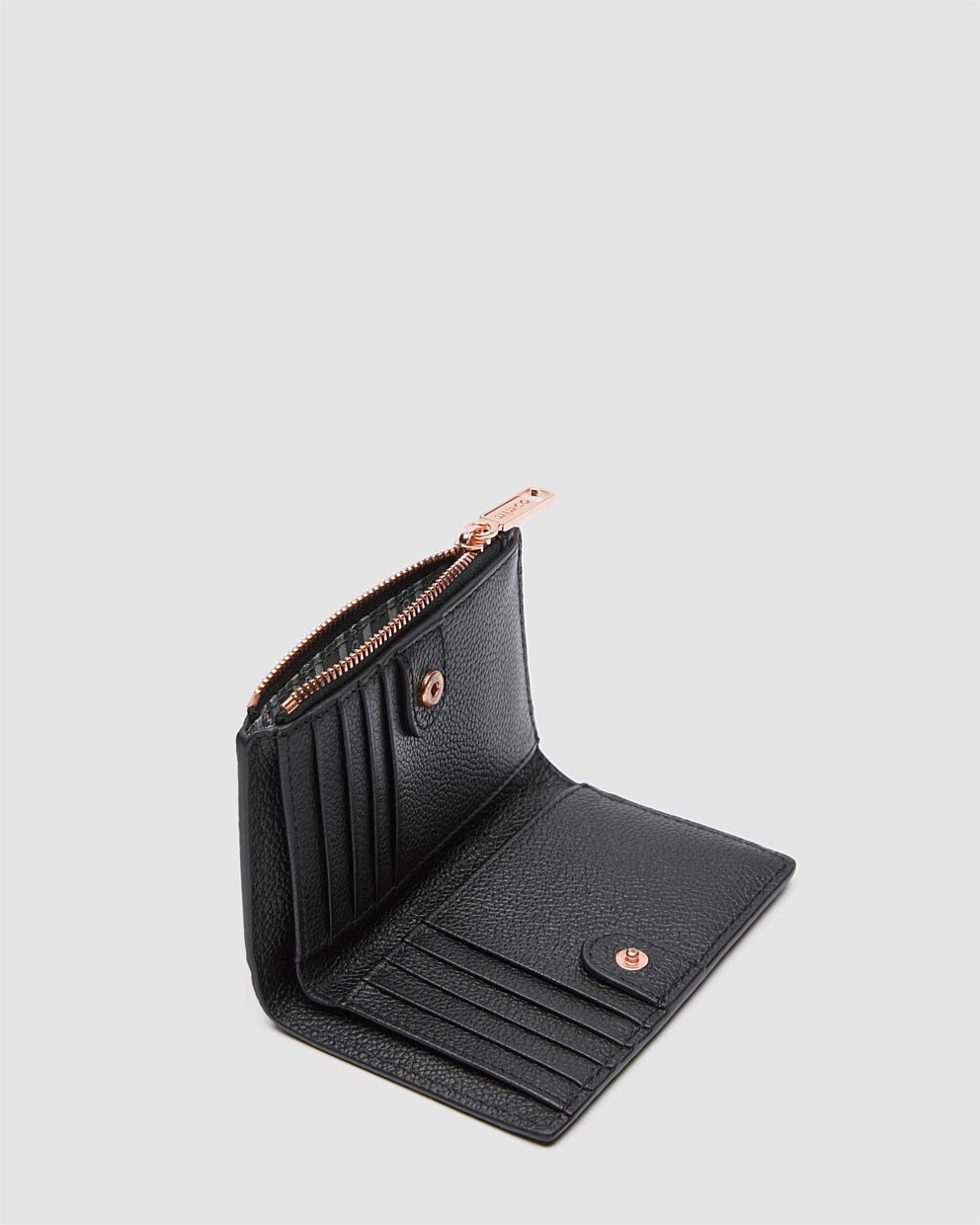 Black Rose Gold Jett Wallet - Wallets | Mimco