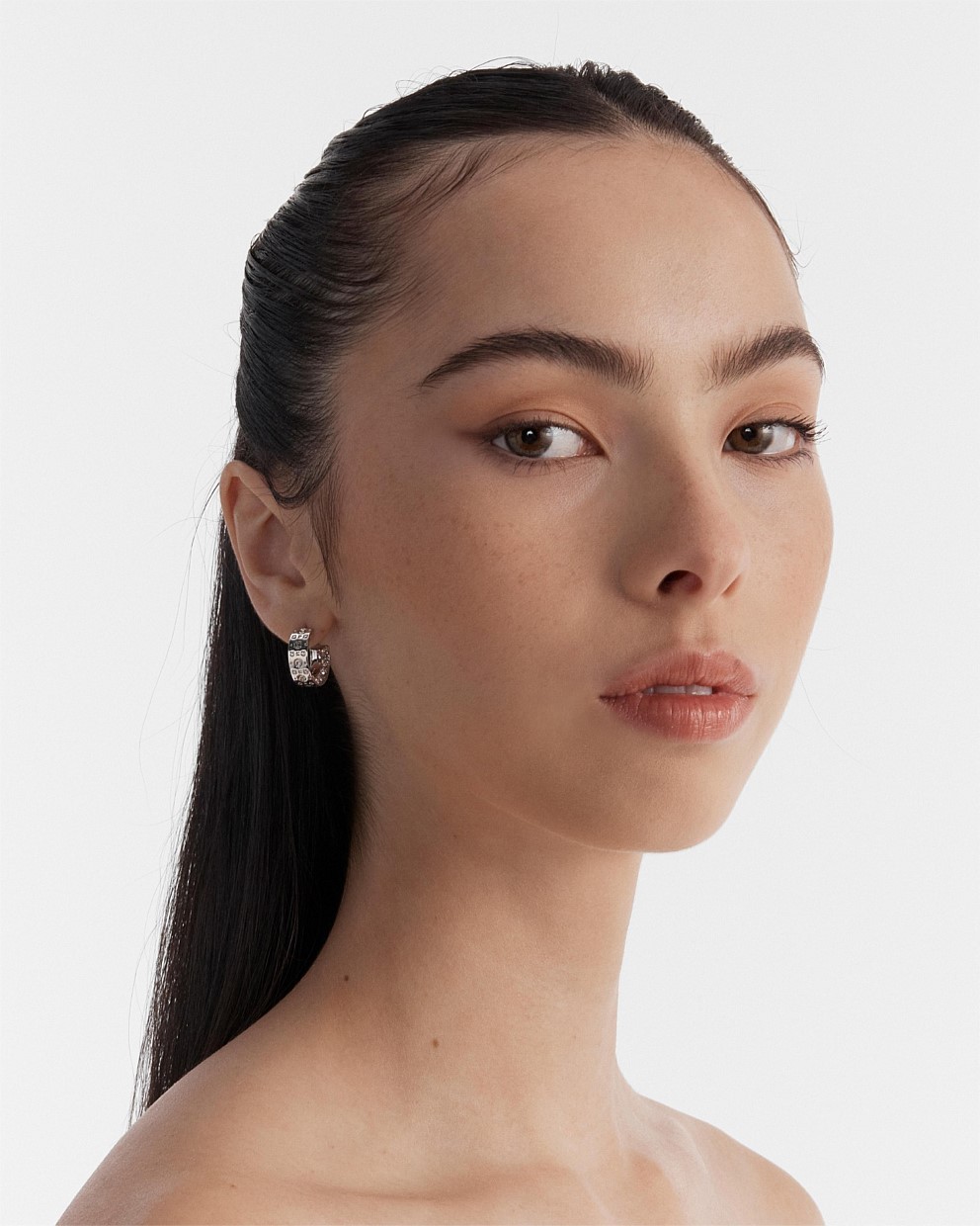 Silver Cipher Hoop Earrings - Hoop Earrings | Mimco