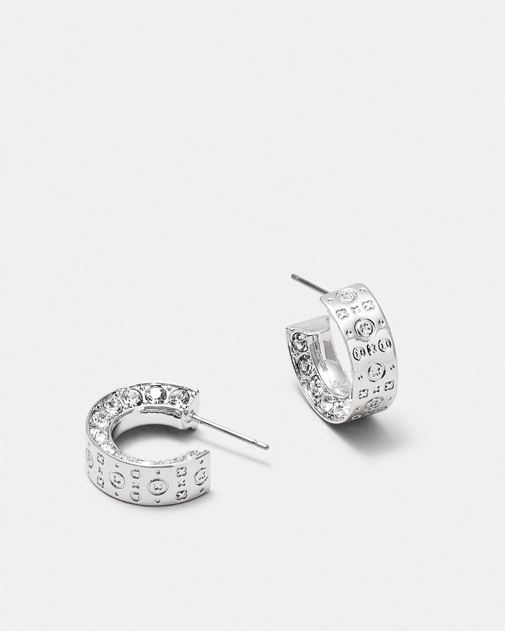 Silver Cipher Hoop Earrings - Hoop Earrings | Mimco