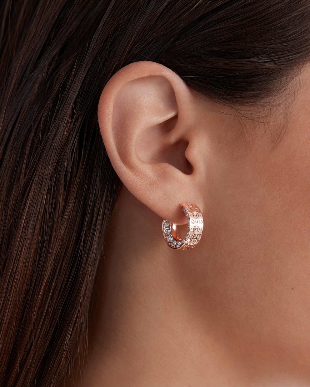 Rose Gold Cipher Hoop Earrings - Hoop Earrings | Mimco