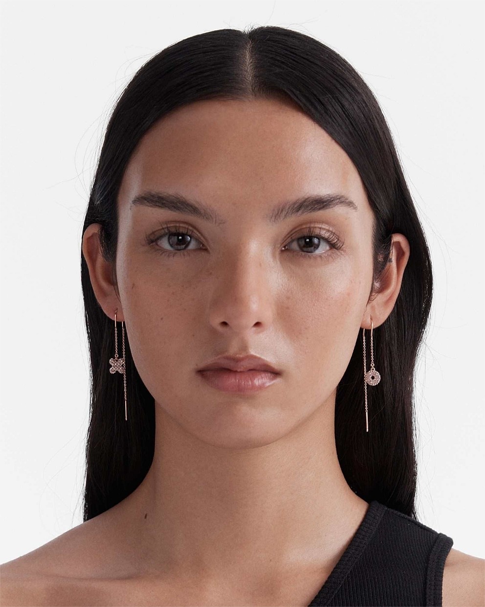 Rose Gold Reflection Thread Earrings - Drop Earrings | Mimco