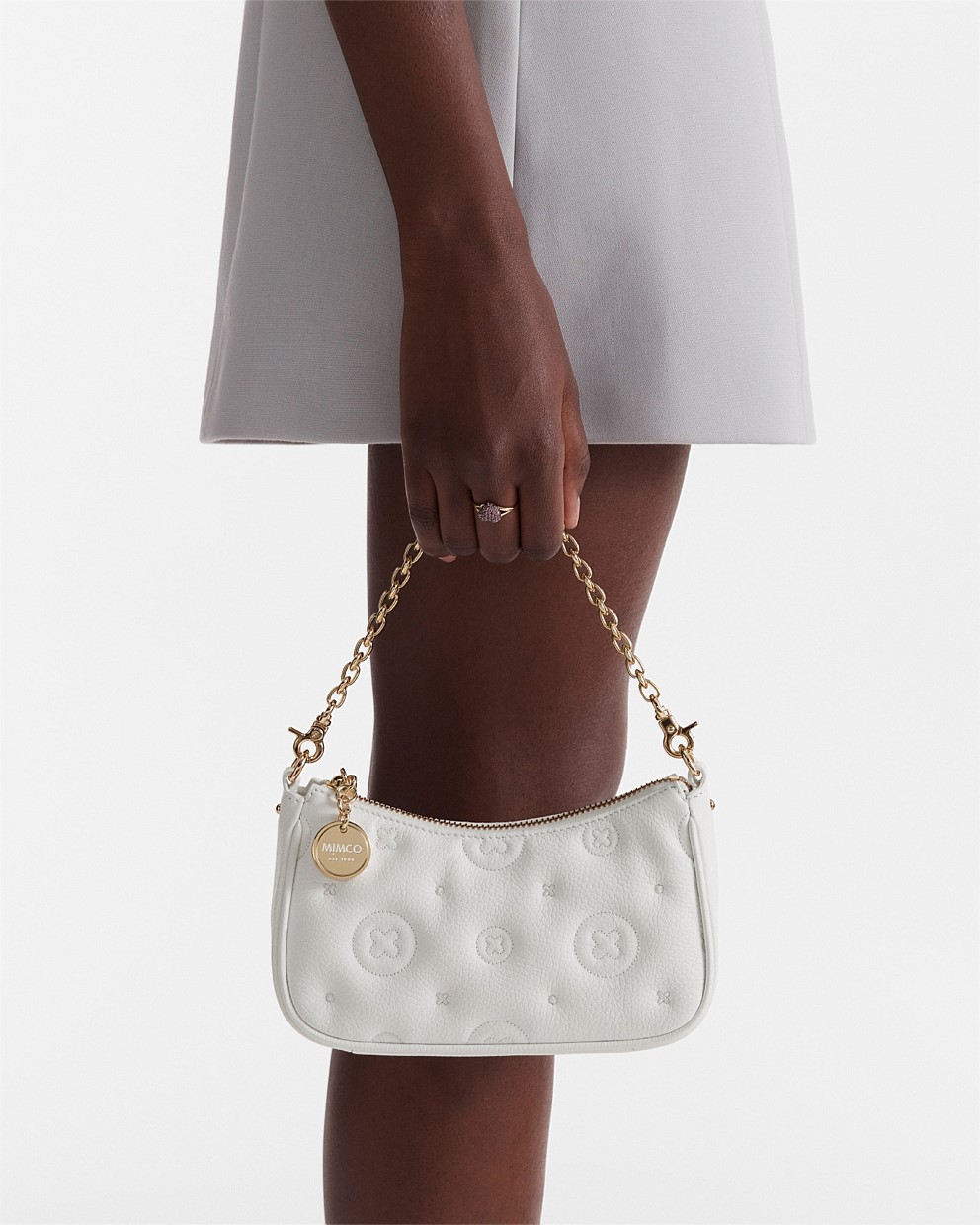 White Flashback Leather Mini Shoulder Bag - Mini Bags | Mimco