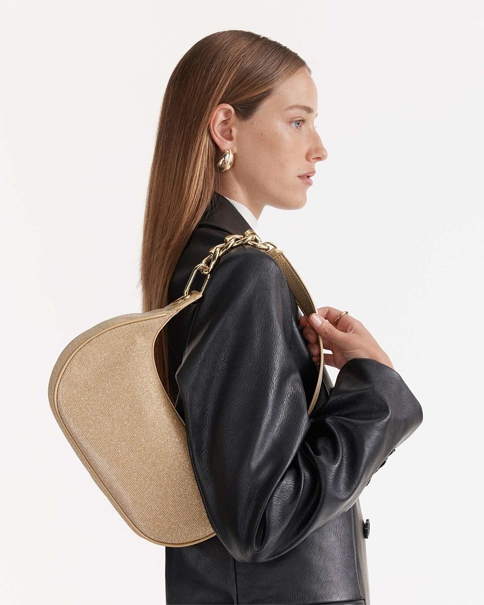 Light Gold Metropolis Shoulder Bag - Shoulder & Hobo Bags | Mimco